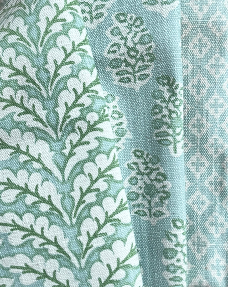 Florentia Haint Bleu Home Decor Fabric / Cotton Upholstery Fabric / Medium weight fabric ...