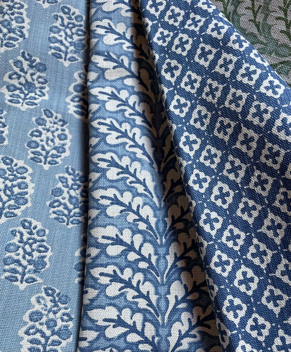 Florentia Azure Bleu Home Decor Fabric / Cotton Upholstery Fabric ...