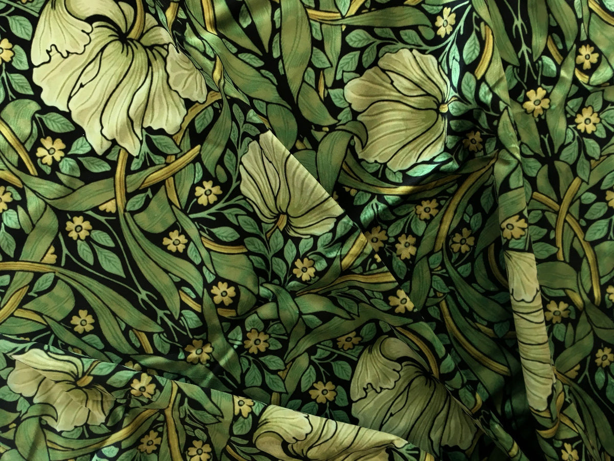 Velvet William Morris Pimpernel Upholstery Fabric by the yard / Green ...